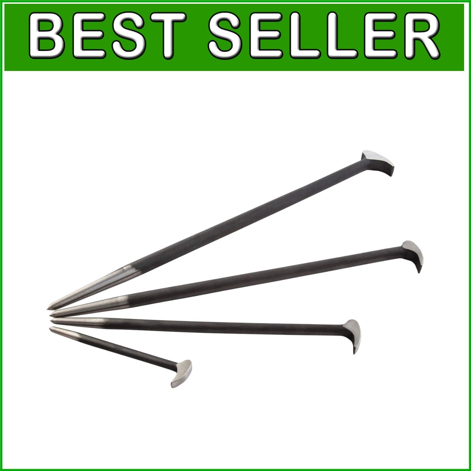 Hand-Powered Pry Bar Kit - 4-Piece, Rolling Head Design from 6" to 20 ...