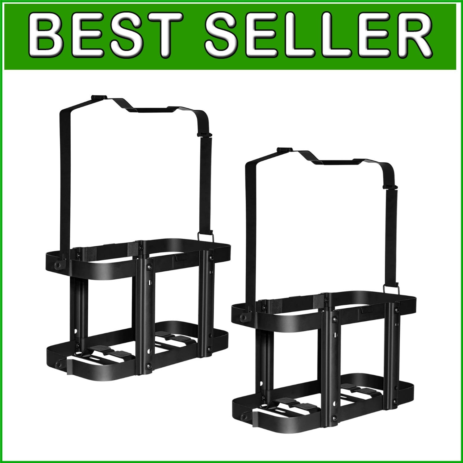 Heavy-Duty 5 Gallon Steel Jerry Can Holder - 2 Pack with Locking Strap ...