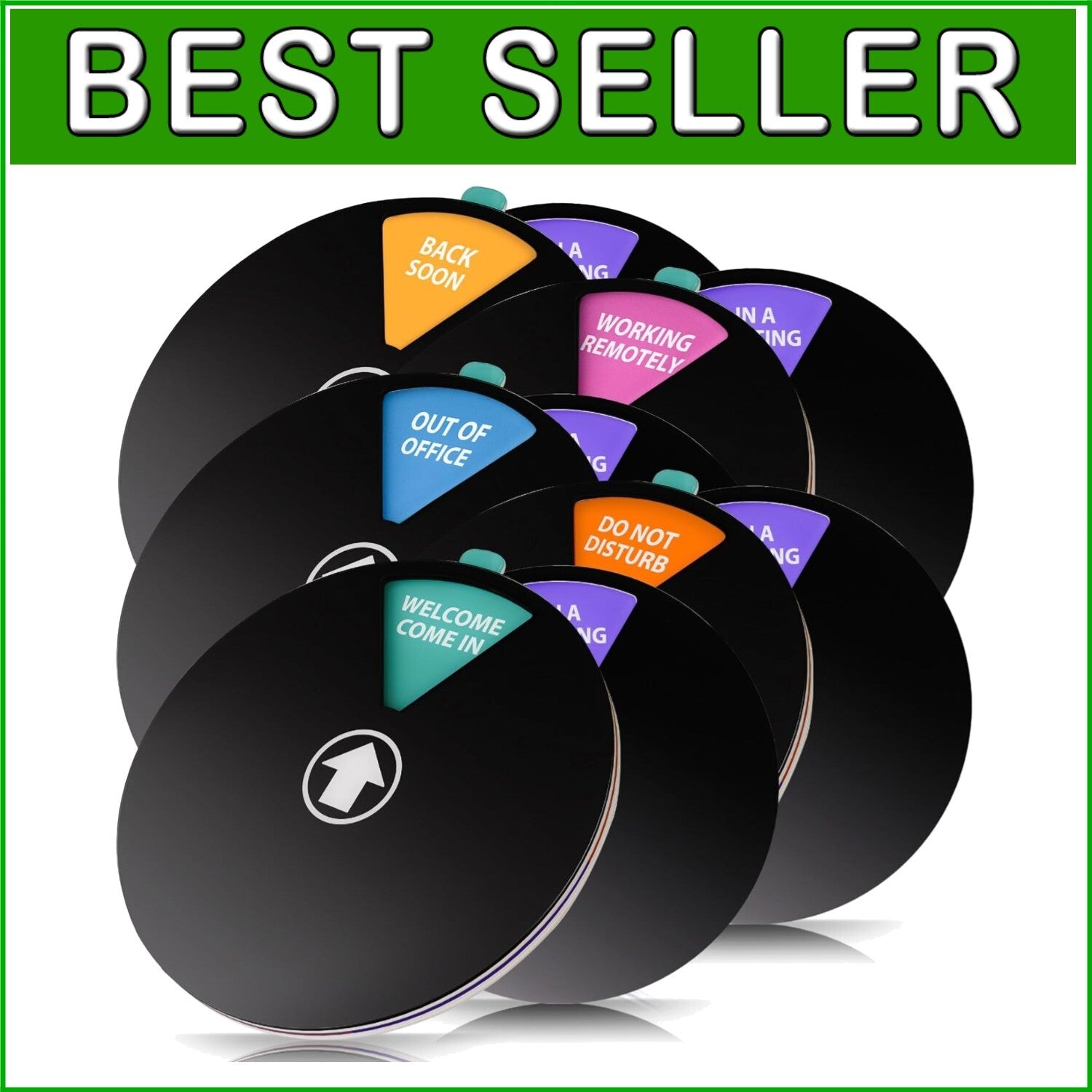 10-Pack Rotating Status Office Door Signs - Color-Coded for Easy Commu ...
