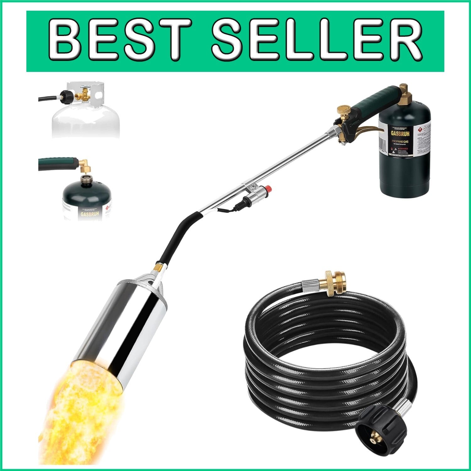 1,200,000 BTU Propane Weed Torch Kit with 30-Inch Flame for Eco-Friend ...