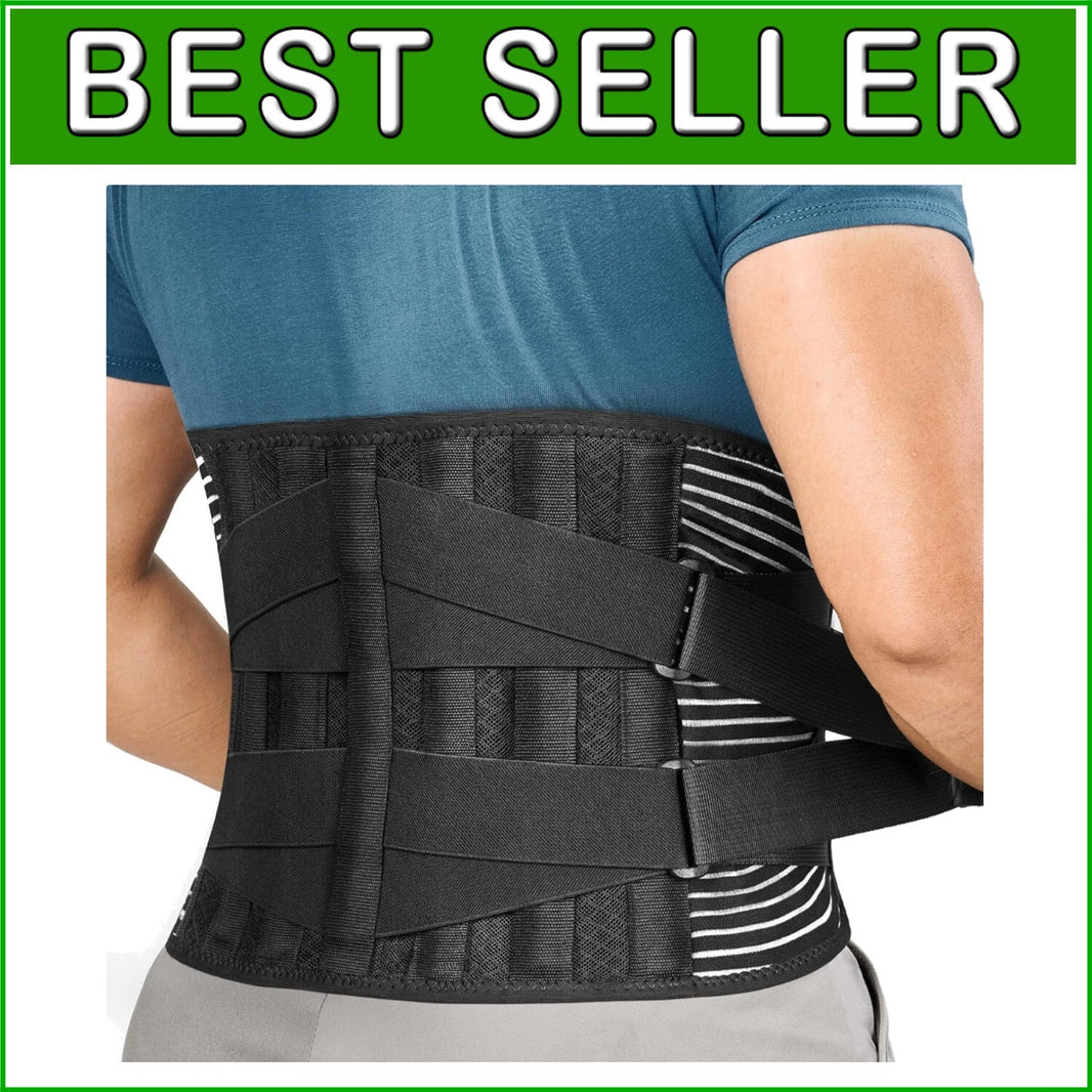 360° Support Lumbar Back Brace for Men/Women - Lightweight, Adjustable ...