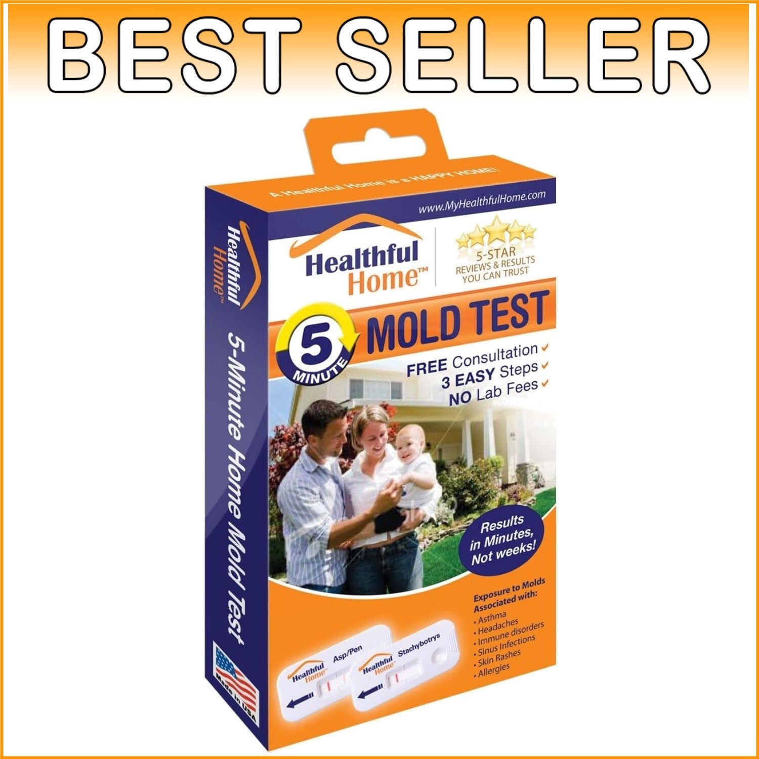 5-Minute Mold Test Kit - Detect Aspergillus & Stachybotrys with Expert ...