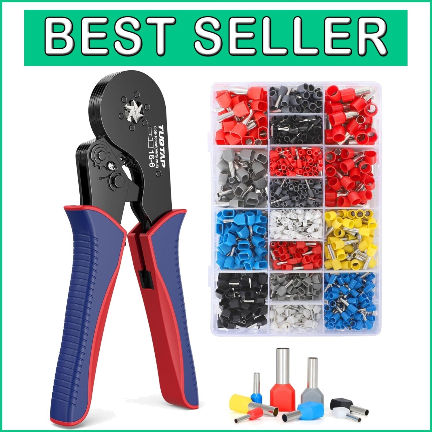 Self-Adjustable Hexagonal Crimping Tool Set - 1150pcs Wire Terminals I ...