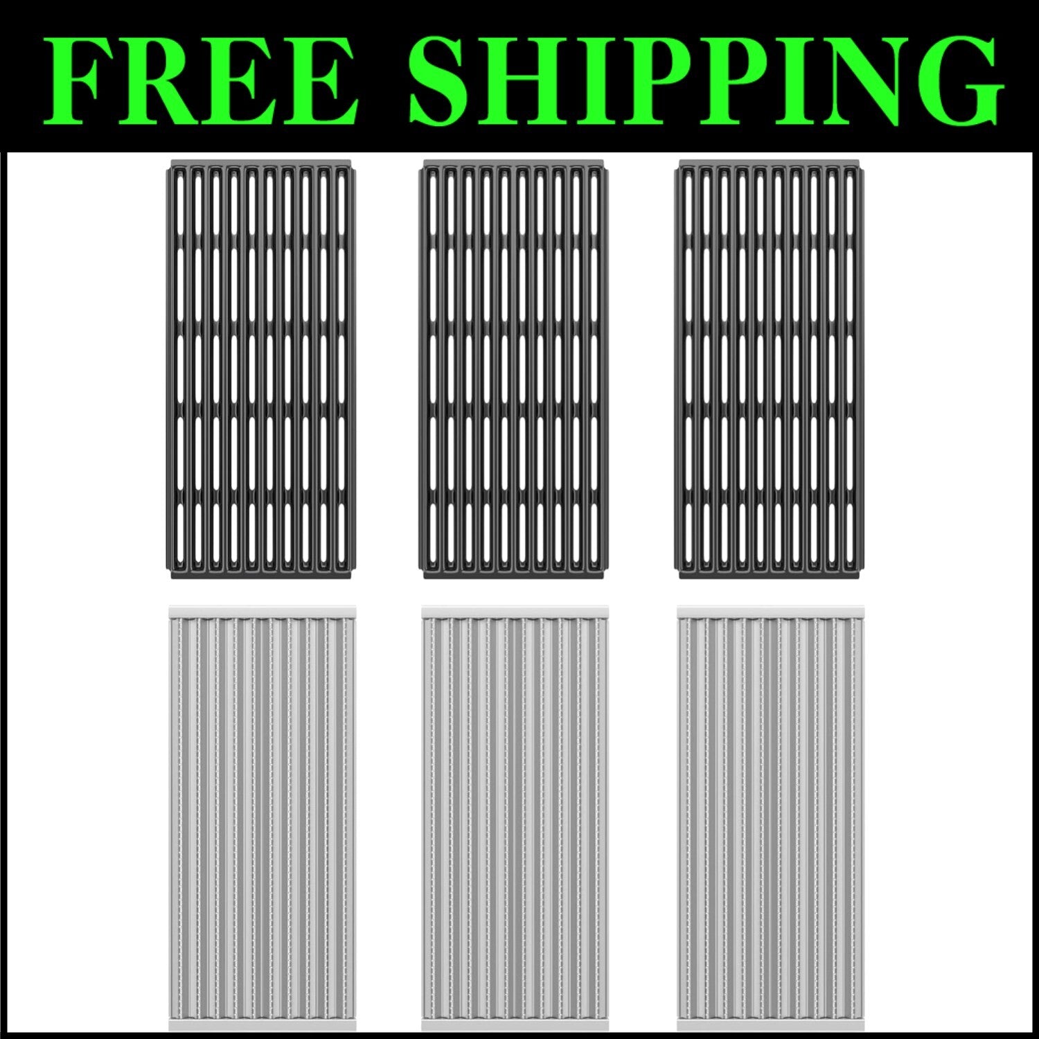 Complete Set of Emitter Plates and Grates for Charbroil Infrared 3 Bur ...