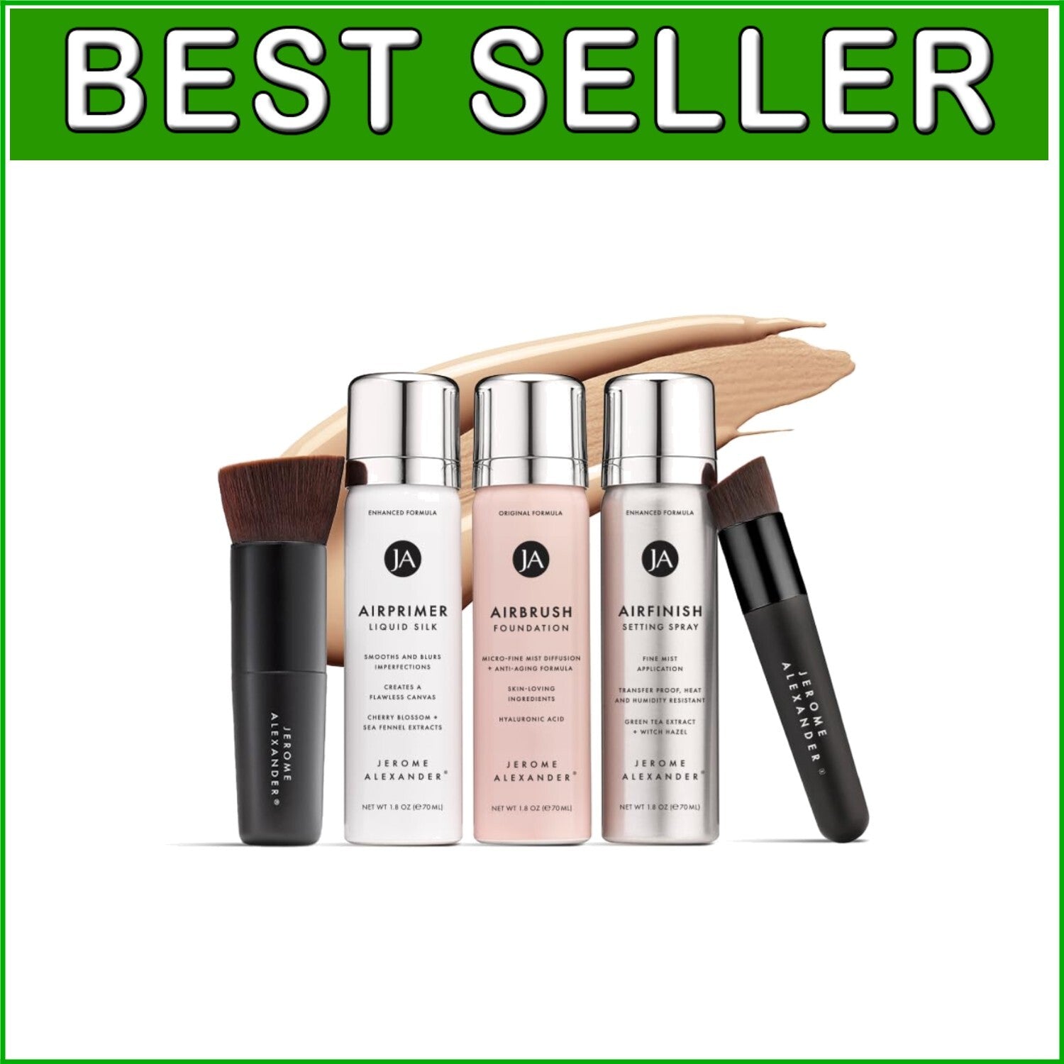 Complete 5pc Airbrush Makeup Set - Hydrating Foundation, Primer & Sett ...