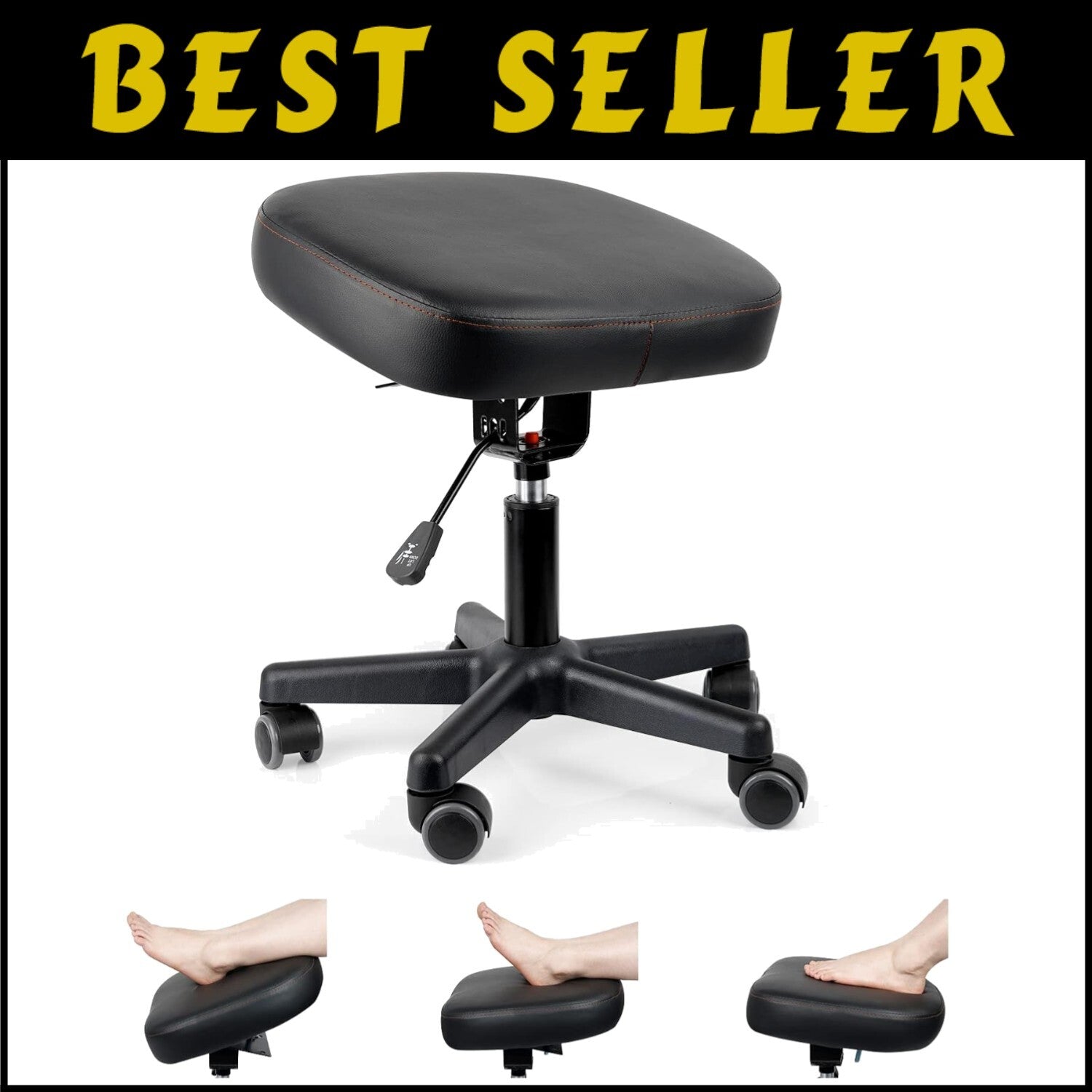 Height-Adjustable Footrest Ottoman with Tilt Angle - Sleek Home Office ...