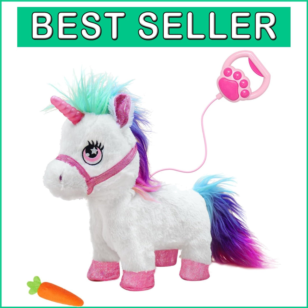 Magical Walking Unicorn Toy: Remote Control, Colorful Light-Up Horn ...