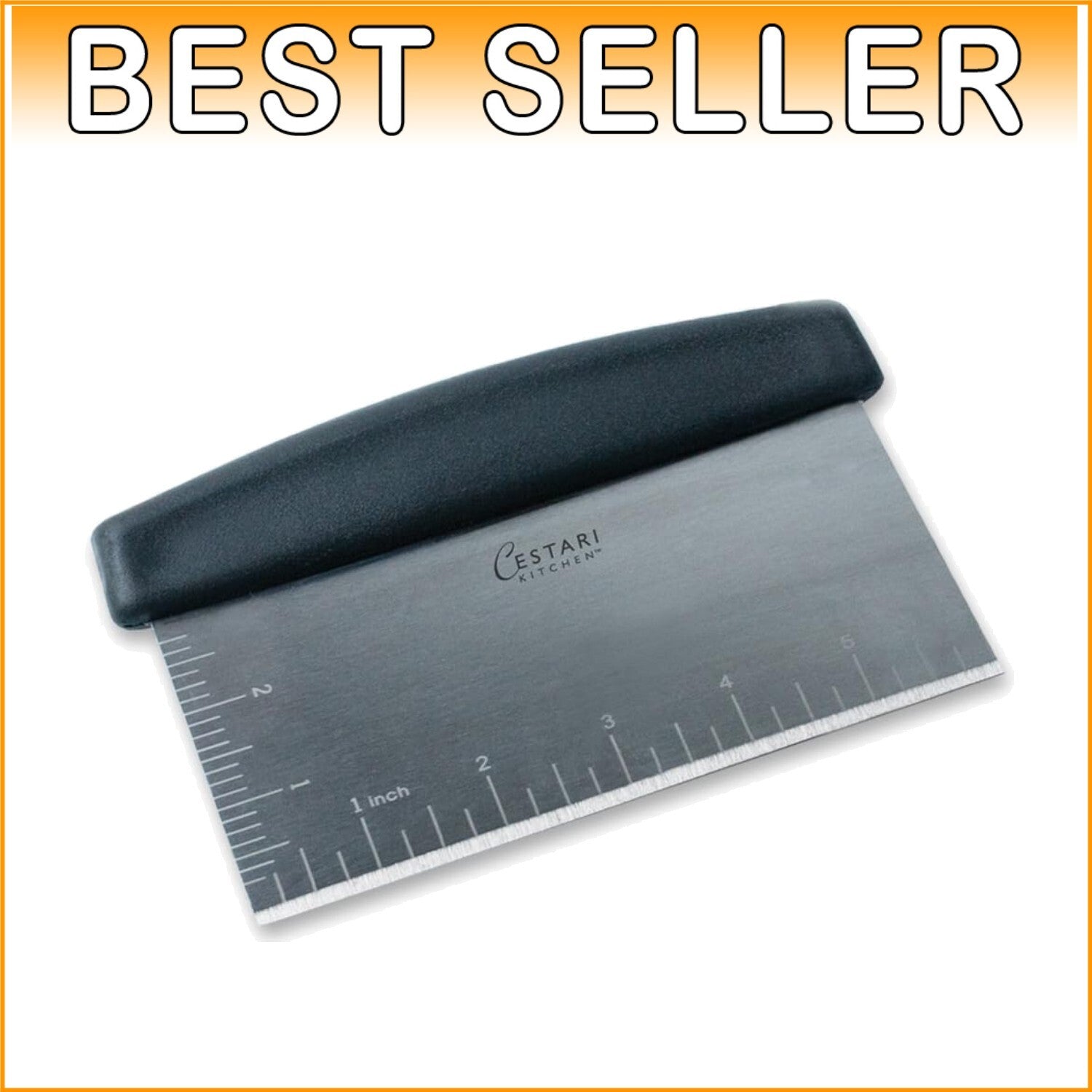 Ergonomic 6" Dough Scraper with Beveled Edge - Dishwasher Safe Kitchen ...