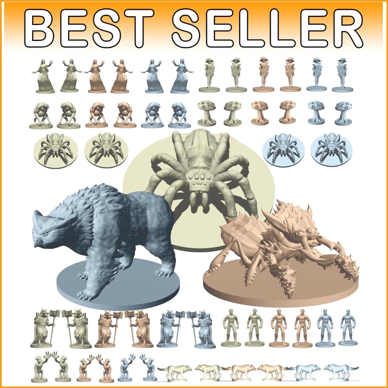 Mythical Creatures Mini Figure Set - 90 Unique RPG Characters for DND ...