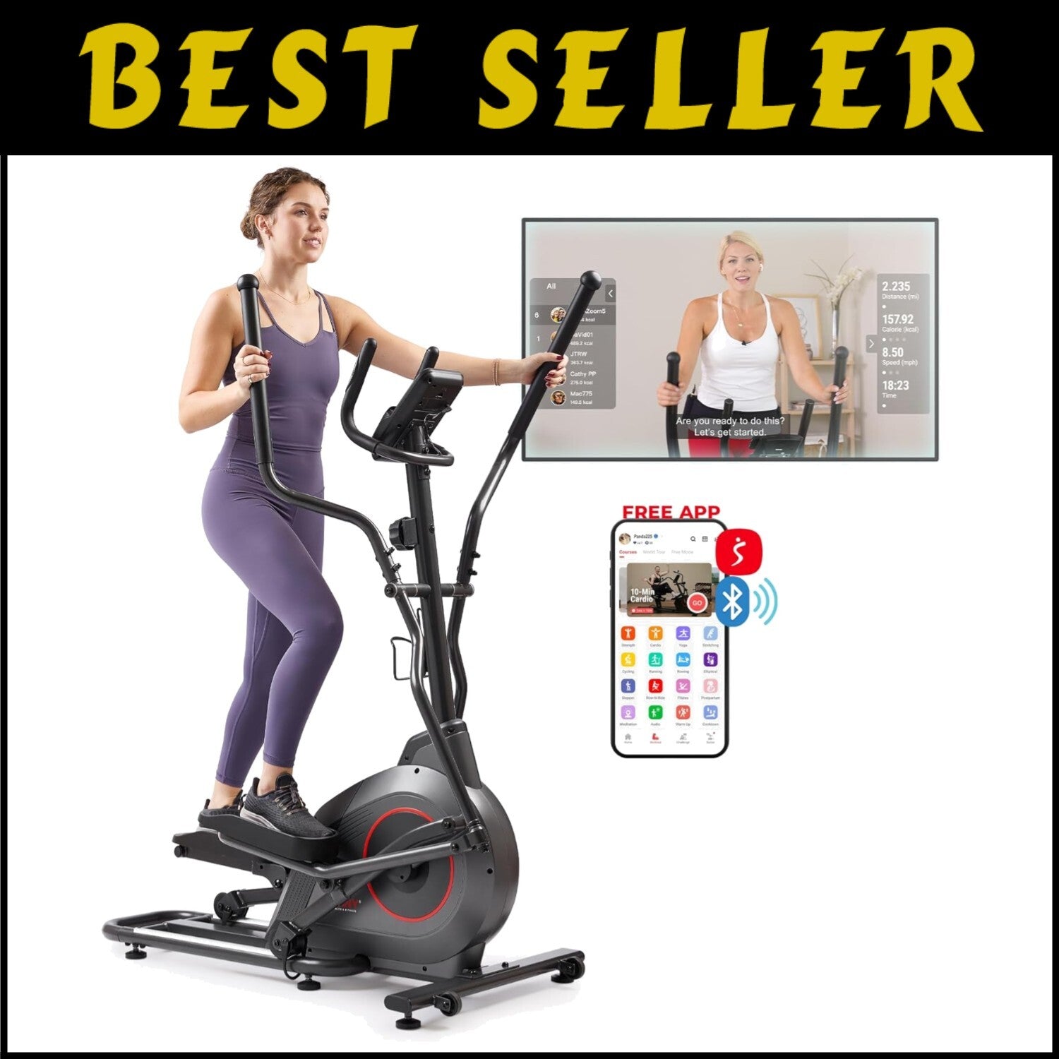 Highly Adjustable 16-Inch Stride Elliptical - Full-Body, Joint-Friendl ...