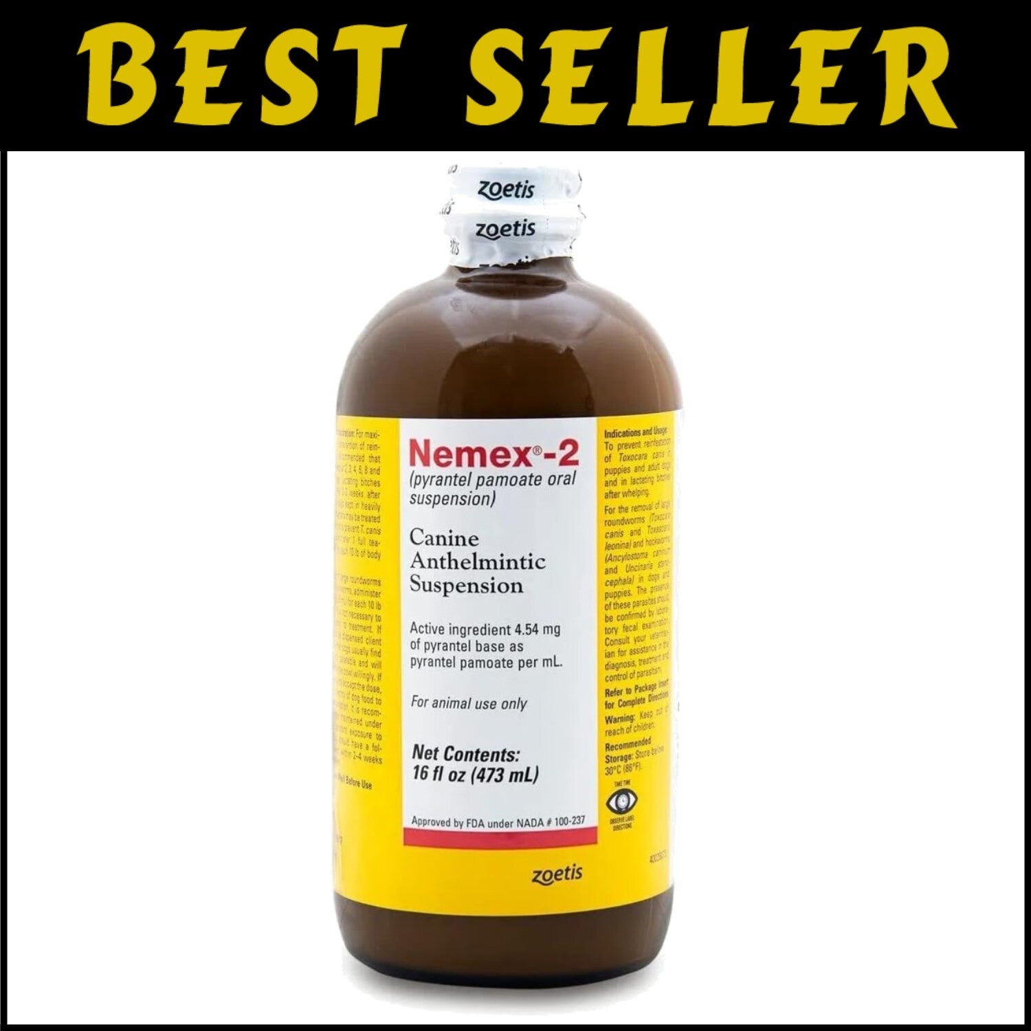 Convenient 16 oz Nemex Wormer – Safe Oral Treatment for Roundworms & H ...